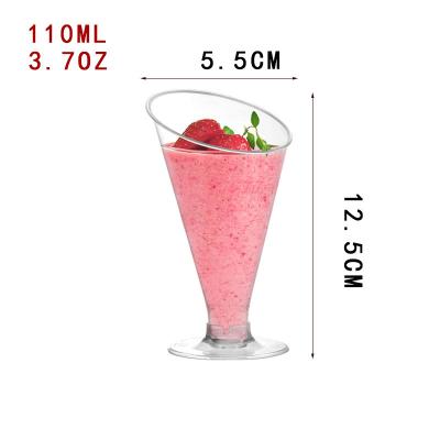 China PS Disposable Plastic Mousse Cup Mini Dessert & Ice Cream &Jelly Pudding Cups 110ml for sale