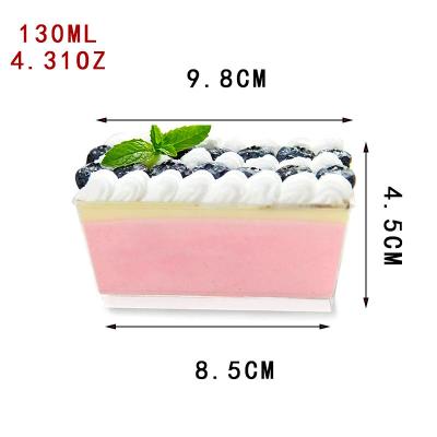 China 130ml Disposable Dessert Pudding Cup with Lid for sale