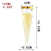 China Plastic Champagne Flutes Plastic Champagne Glasses With Gold Glitter Rim for sale