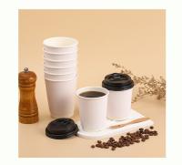 China Disposable Thickened Kraft Coffee Paper Cup Double Walled Heat Insulated White Hollow Cup For Hot And Cold Drinks for sale