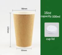 China Yellow Disposable Corrugated Coffee Cup With Lid Dould Walled Extra Thickened for sale