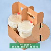 China Kraft Paper Disposable Thockened Coffee Cup Single Dual Quad Holder for sale