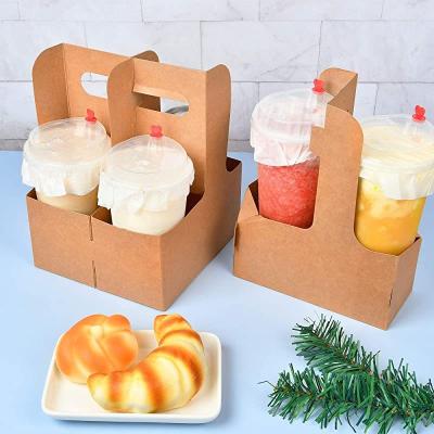 China Kraft Paper Disposable Thockened Coffee Cup Single Dual Quad Holder for sale