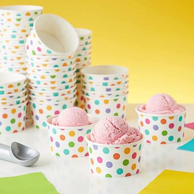 China Ice Cream Paper Cup Disposable Square Thick Dessert Paper Cup for sale