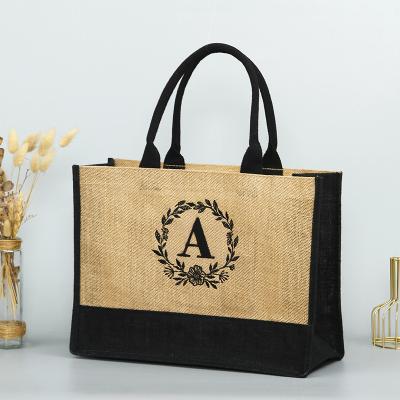 China Huangma Letter Tote Bag, Fashionable Shopping Linen Bag for sale