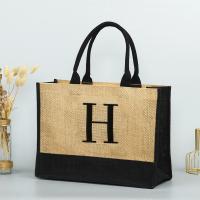 China Huangma Letter Tote Bag, Fashionable Shopping Linen Bag for sale