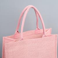 China Pink Three-dimensional Linen Tote Bag, Customized Thickened Hand-held Linen Bag for sale