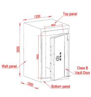 China CLASS M Width 1000mm Basement Vault Room , Walk In Gun Safe Room With Time Lock for sale
