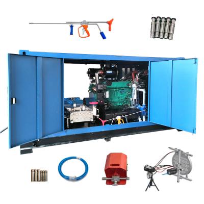 China High Pressure Cold Water Jet Blasting Machine 30-110 L/min Flow Rate, 1000-3000 Bar Industrial Cleaning System for sale