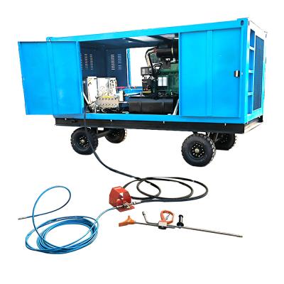 China Industrial Heat Exchanger Tube Cleaning Equipment 30L/min Water Flow 700-1500 Bar Pressure 75-345kW Power for sale
