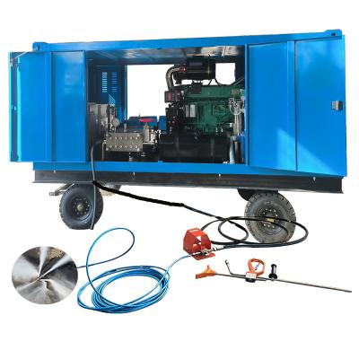 China 500-1500bar Diesel Engine High Pressure Water Jet Blasting Machine with 15-480 L/min Flow Rate for Industrial Pipeline Cleaning for sale