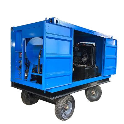 China Heavy Duty Municipal Sewer Pipe Cleaning Machine 240bar 170L/Min with 80m Hose and 145kW Diesel Engine for sale