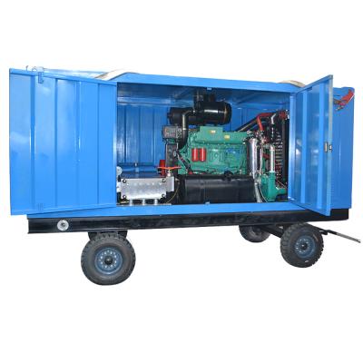 China 15kW-120HP Industrial Water Jet Cleaning Machine with 500-2800bar Pressure Range and Dual Drive Options for sale