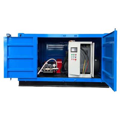 China 2500 Bar Electric High Pressure Water Jetting System 132KW 30L/min Enclosed Container Design for sale