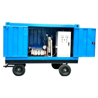China XY7070 Electric High Pressure Water Jet Cleaning System 700bar 70L/min with 90kW Motor or 145kW Diesel Options for sale