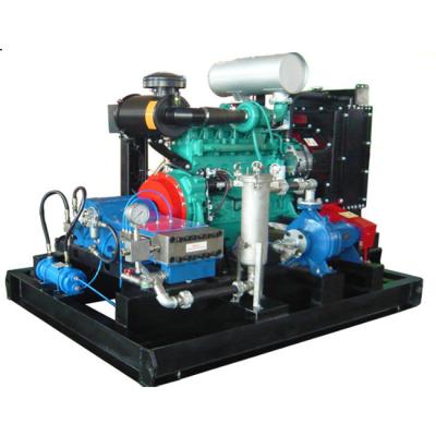 China Diesel Driven Oilfield Pipeline Pressure Test Pump 15-480 L/min High Pressure Plunger Pump 10-300 MPa for sale