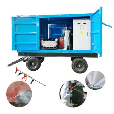China 75-345kW Industrial Water Jet Cleaning Machine for Heat Exchanger & Condenser Tubes with 50m Hose and 30-120L/min Flow for sale