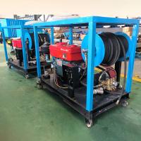 China 28HP Diesel Engine Jet Sewer Cleaning Machine with 200bar Pressure and 50L/min Flow for 50-500mm Pipes for sale