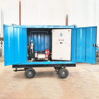 China 90kW Explosion-Proof Electric Motor High Pressure Water Jetting Machine 500-2800bar 15000psi Industrial Pipe Cleaning Equipment for sale