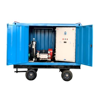 China 90kw Electric Motor Drive High Pressure Water Jet Cleaning Machine 1000bar 50 L/min for sale