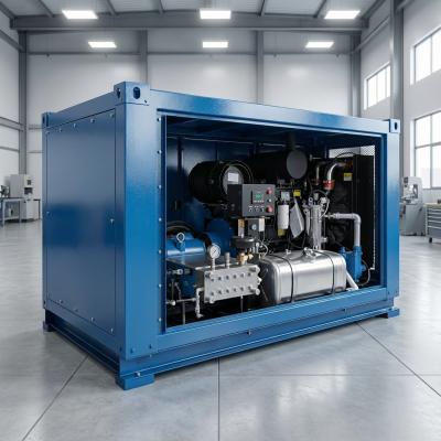 China 1500bar High Pressure Water Jet Cleaning Machine 264kW Diesel Engine 60 L/min for sale