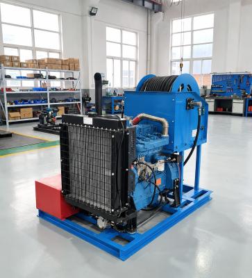 China 60kW Diesel Engine Jet Sewer Cleaning Machine with 150bar Working Pressure for 800mm Pipe for sale