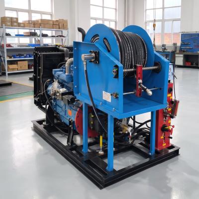 China 130 L/min Trolley Mounted Jet Sewer Cleaning Machine for 800 mm Pipe Diameter Drain Cleaning for sale