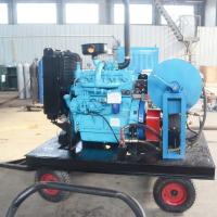 China 200 bar 41 kW Diesel Trolley Mounted Jet Sewer Cleaning Machine and Drain Pipe Root Cutter for sale