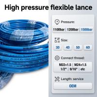 China XZY MACHINERY Flexible Pipe Cleaning Lance 1000 Bar 10 m OD 16 mm DKOS M24x1.5 G1/4 AG for sale