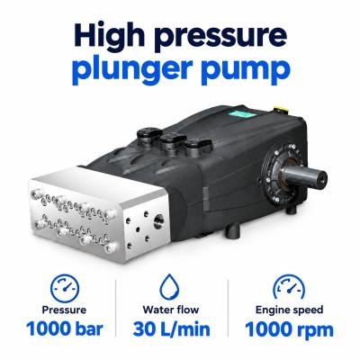 China 1000bar 30L/min High Pressure Water Jetting Pump 90kW Ultra High Pressure Plunger Pump for Hydro Demolition for sale