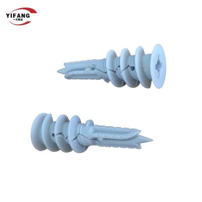 China White Plastic Wall Anchors 10-15mm for Drywall Screw Inserts in Gypsum Board with Nylon Construction for sale