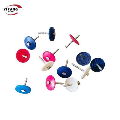 China Electro-Galvanized Plastic Cap Umbrella Roofing Nails ISO Standard - 3/4