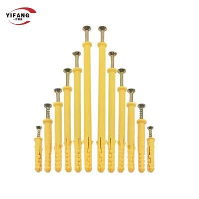 China Small Yellow Fish 6mm Plastic Expansion Anchor Wall Plug with Carbon Steel Screws for Concrete and Drywall for sale