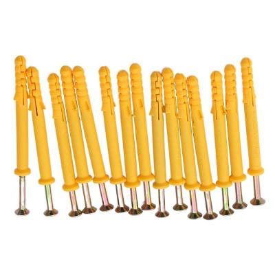 China 8×40mm Yellow Plastic Expansion Wall Anchor with Galvanized Screws for Concrete, Brick & Drywall for sale