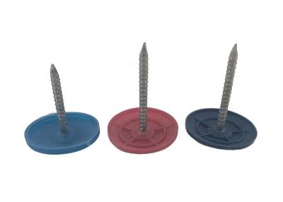 China 12 Gauge Oem Plastic Cap Nails Round For Roofing for sale