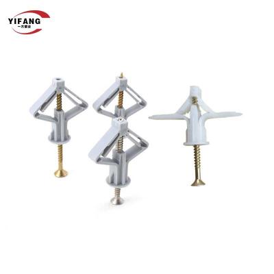 China Elasticity Plastic Wall Anchors Butterfly Screws For Gypsum Plate Expansion Tube for sale