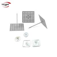 China Galvanized Iron Self Adhesive Insulation Stick Pins 20mm-300mm Length with 25×25mm to 50×50mm Base Sizes for sale