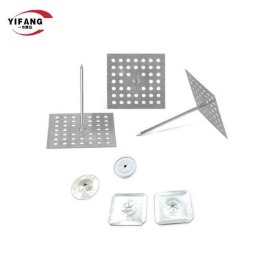 China Galvanized Iron Self Adhesive Insulation Stick Pins 20mm-300mm Length with 25×25mm to 50×50mm Base Sizes for sale