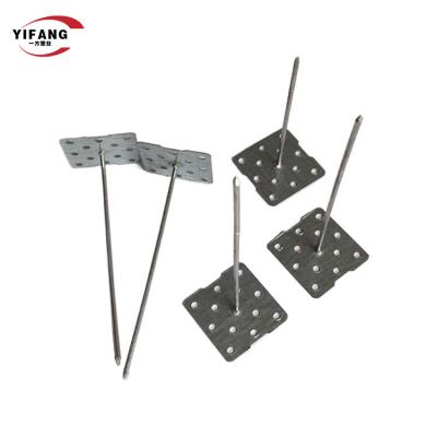 China Steel Self Adhesive Insulation Hangers with 24×24 mm Base Size for Rockwool and HVAC Applications for sale