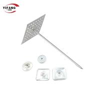 China Galvanized Steel Insulation Fixing Pins with Speed Clips - 20-300mm Length, 25-50mm Base Sizes for HVAC Systems for sale
