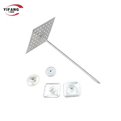 China Galvanized Steel Insulation Fixing Pins with Speed Clips - 20-300mm Length, 25-50mm Base Sizes for HVAC Systems for sale