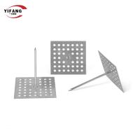 China 25x25mm L Galvanized Steel Self Stick Insulation Pins with 20-300mm Length Options and Perforated Base Plate for sale