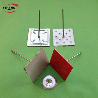 China Galvanised Iron Self Stick Insulation Hangers 35mm X 35mm Base for sale
