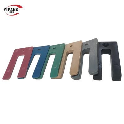 China Plastic U-Shaped Shims 1.5mm Thickness with 5-Ton Load Capacity for Construction Leveling for sale