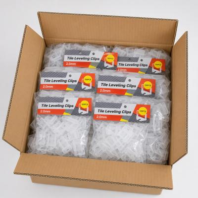 China Oval Opening Tile Leveling Clip with 1.0-3.0mm Joint Width in Virgin PP for Bulk Container Supply for sale