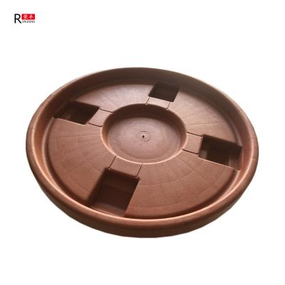 China 30cm Movable Universal Plant Pot Saucers with Wheels - Resin Plant Trays in 3 or 4 Wheel Configurations for sale