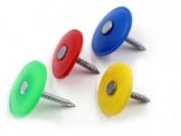 China 24.5mm Roofing Plastic Cap Nails Ring Shank Electro Galvanized - 1