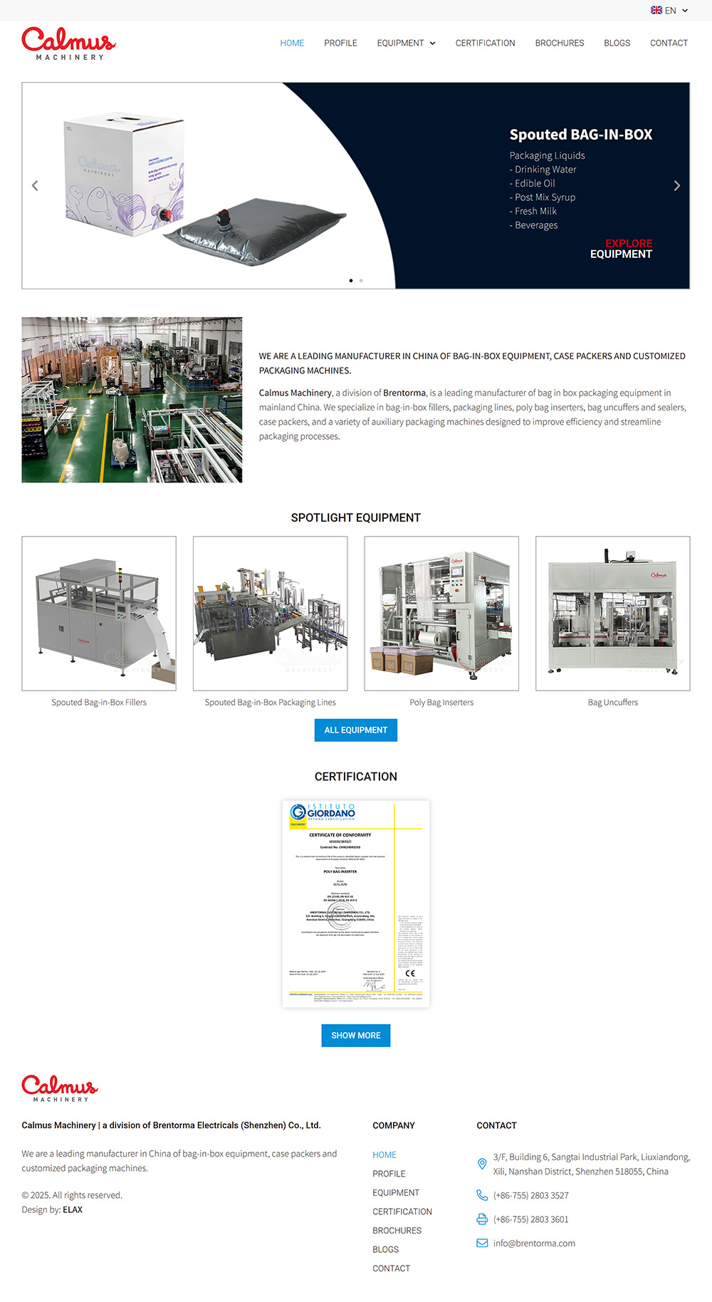 New Website for Bag-in-Box and Case Packing Equipment
