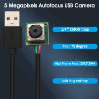 China 5MP UVC USB Camera Module with Autofocus - 12mm×12mm PCB, 75° FOV for Machine Vision for sale