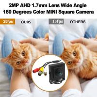 China 2MP 1.7mm 160 Degree Wide Angle Mini Square AHD Camera 1080P Metal Housing DC 12V for sale